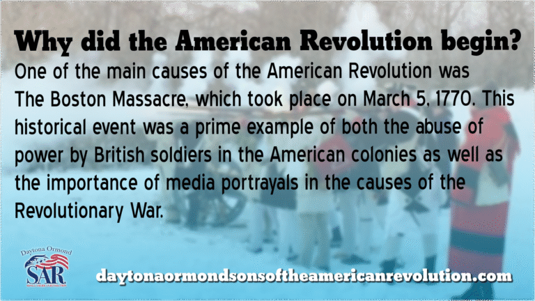 American Revolution War Begins Due To The Boston Massacre | Daytona ...